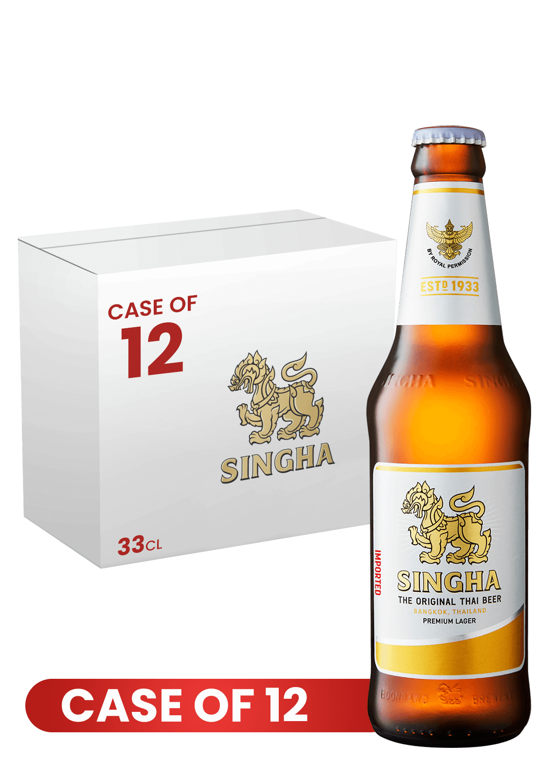 Singha Beer bottles 33cl X 12 - Beer Offers - Free Delivery UAE