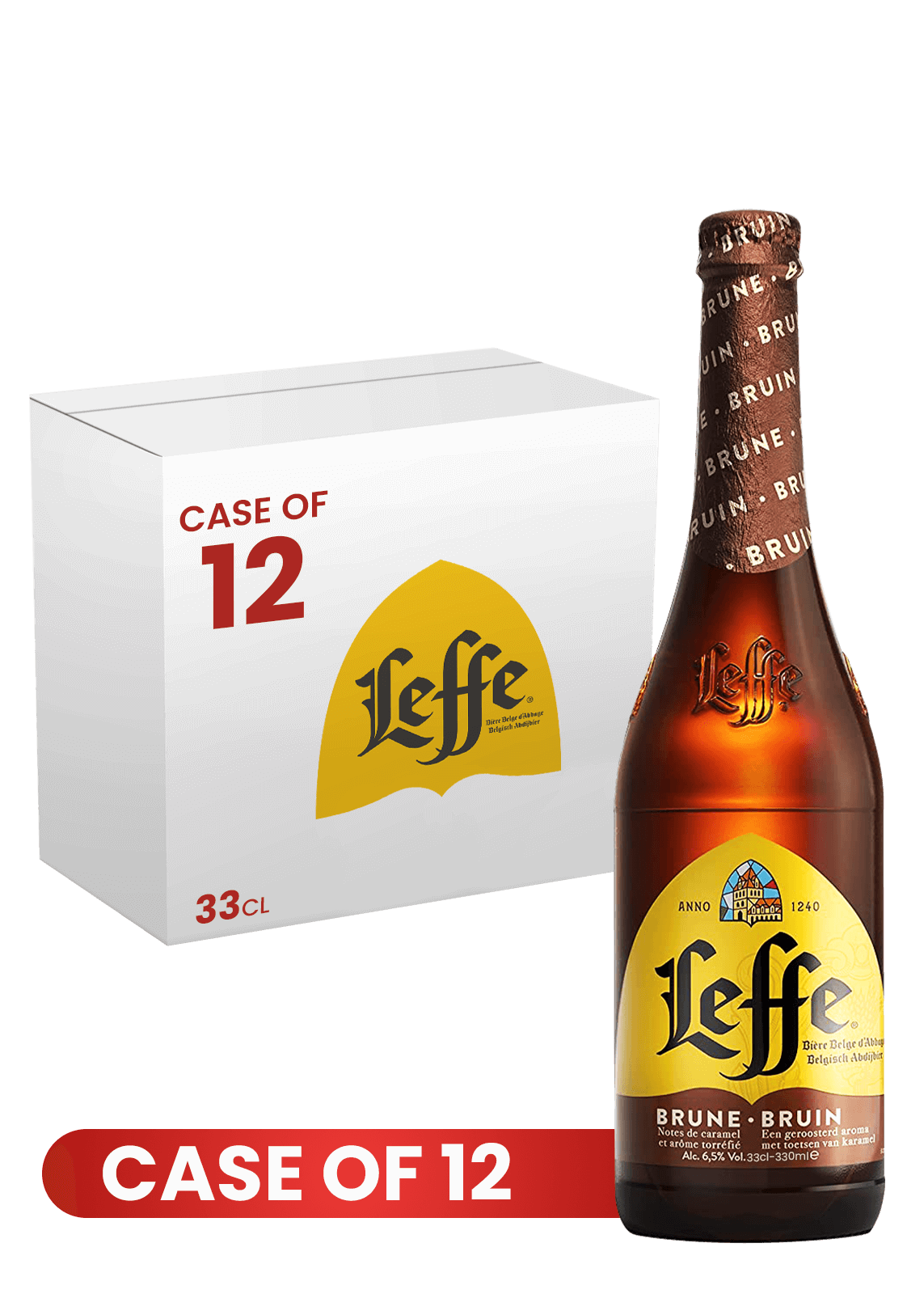 Leffe Brune Bottles 33cl X 12 - Beer Offers - Centaurus UAE